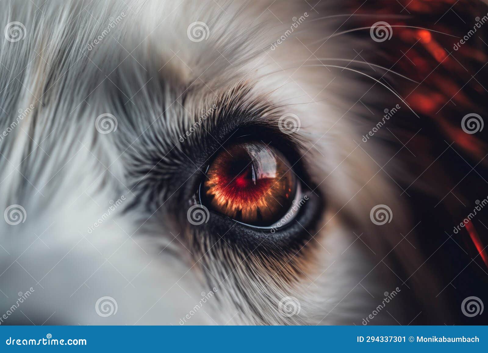 Close Up of Scared Dog Eye with Fireworks Reflection Stock Illustration ...