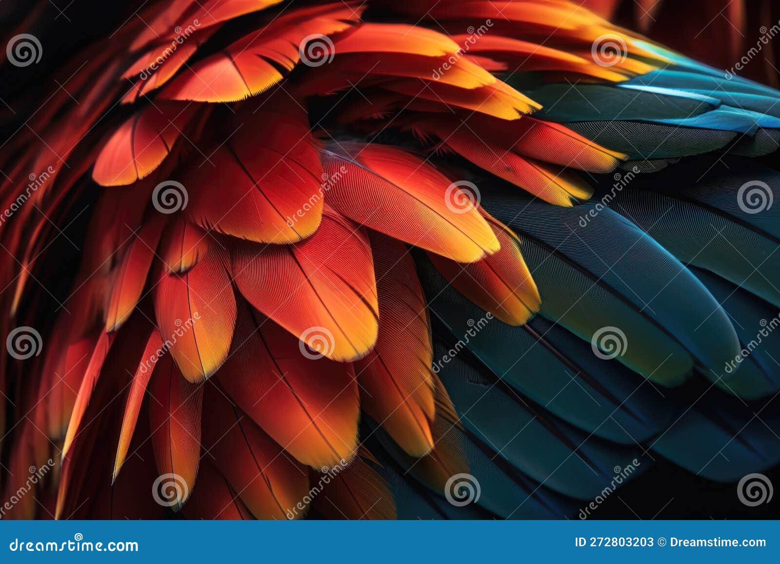 Close Up of Scarlet Macaw Bird S Feathers. AI Generated Stock ...