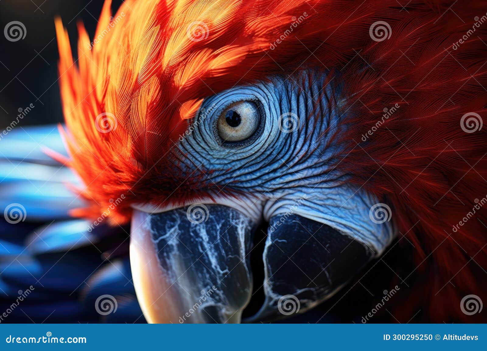 Close-up of a Scarlet Macaws Vibrant Feathers in the Sunlight Stock ...