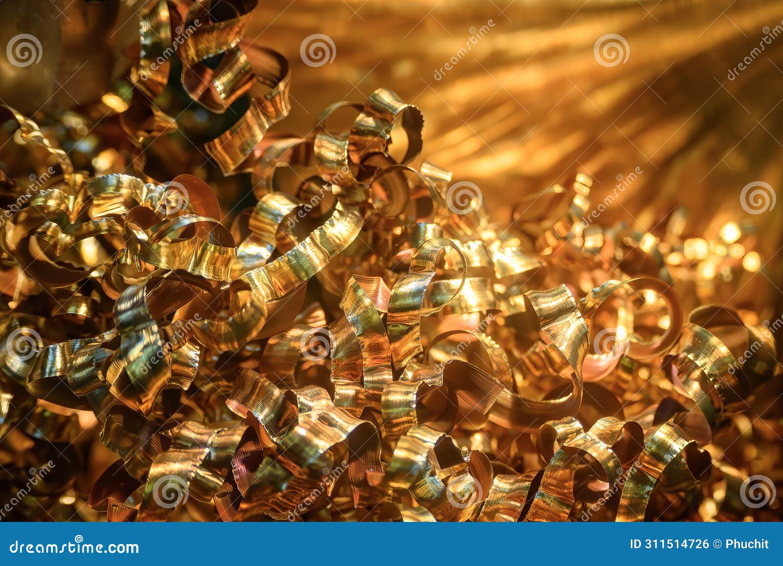 Scrap Brass Turnings, Waste Product From A Manufacturing Process Stock ...