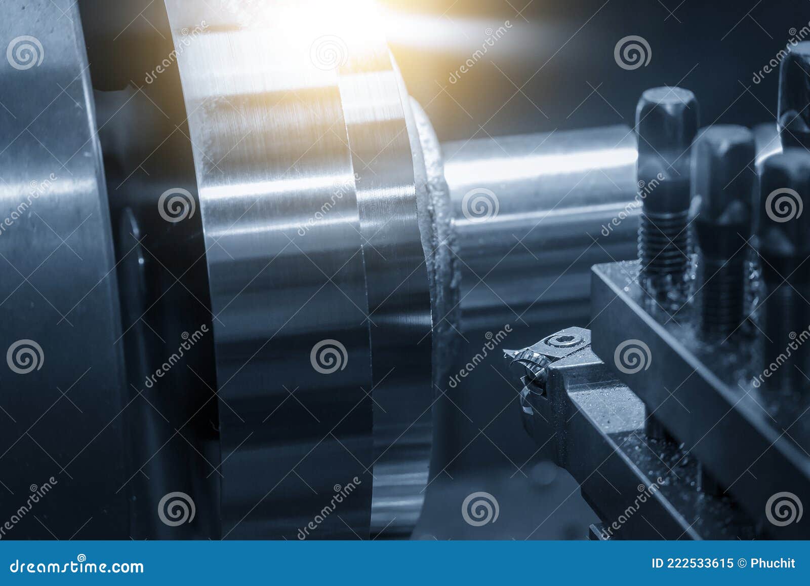 Close-up Scene of Chip Insert of Lathe Cutting Tool Holding Stock Image ...