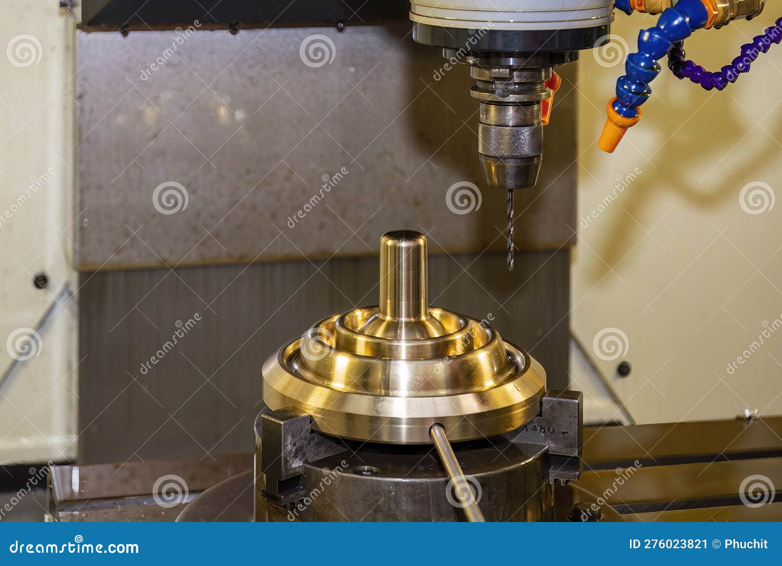 Close Up Scene the CNC Milling Machine Cutting the Shell Mold Parts ...