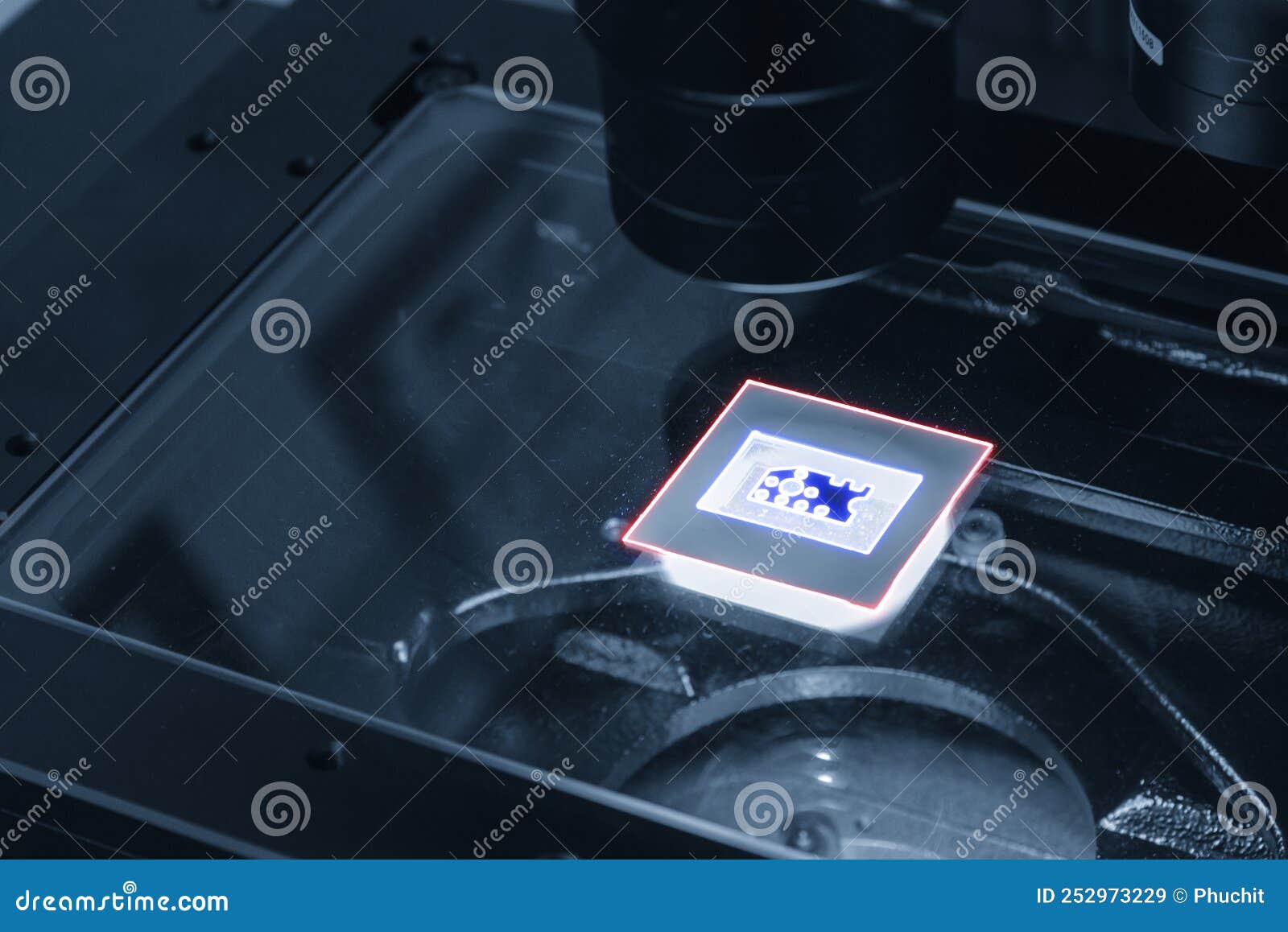 The Close Up Scene of the Computer Chips with Lighting Effect on the ...