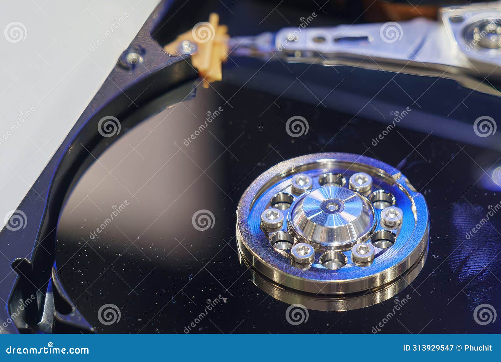 Close Up Scene the Dust on the Magnet Disk of Hard Drive Stock Image ...