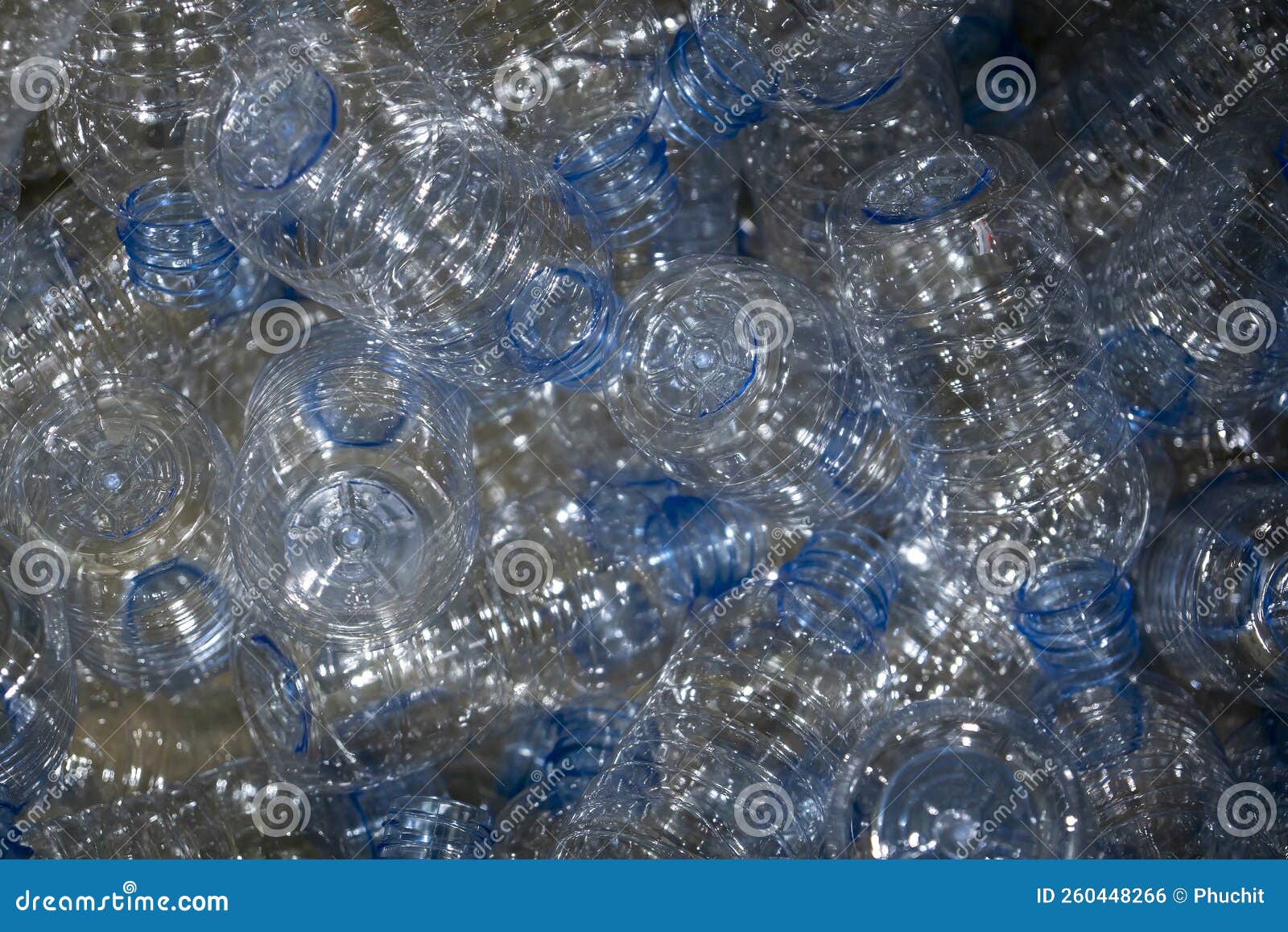 Close Up Scene of the Empty Drinking Water Bottles in the Container Box ...