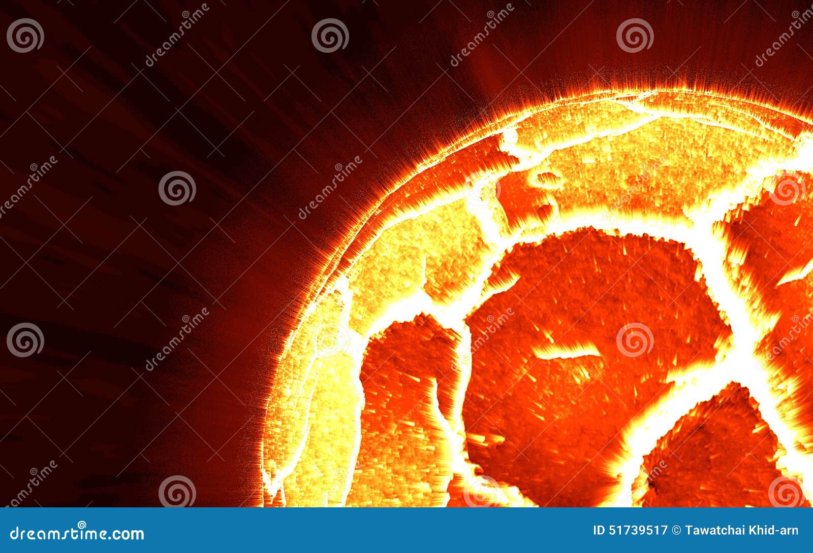 Close-up Scene of Exploding Planet from Its Core, Illustration Stock ...