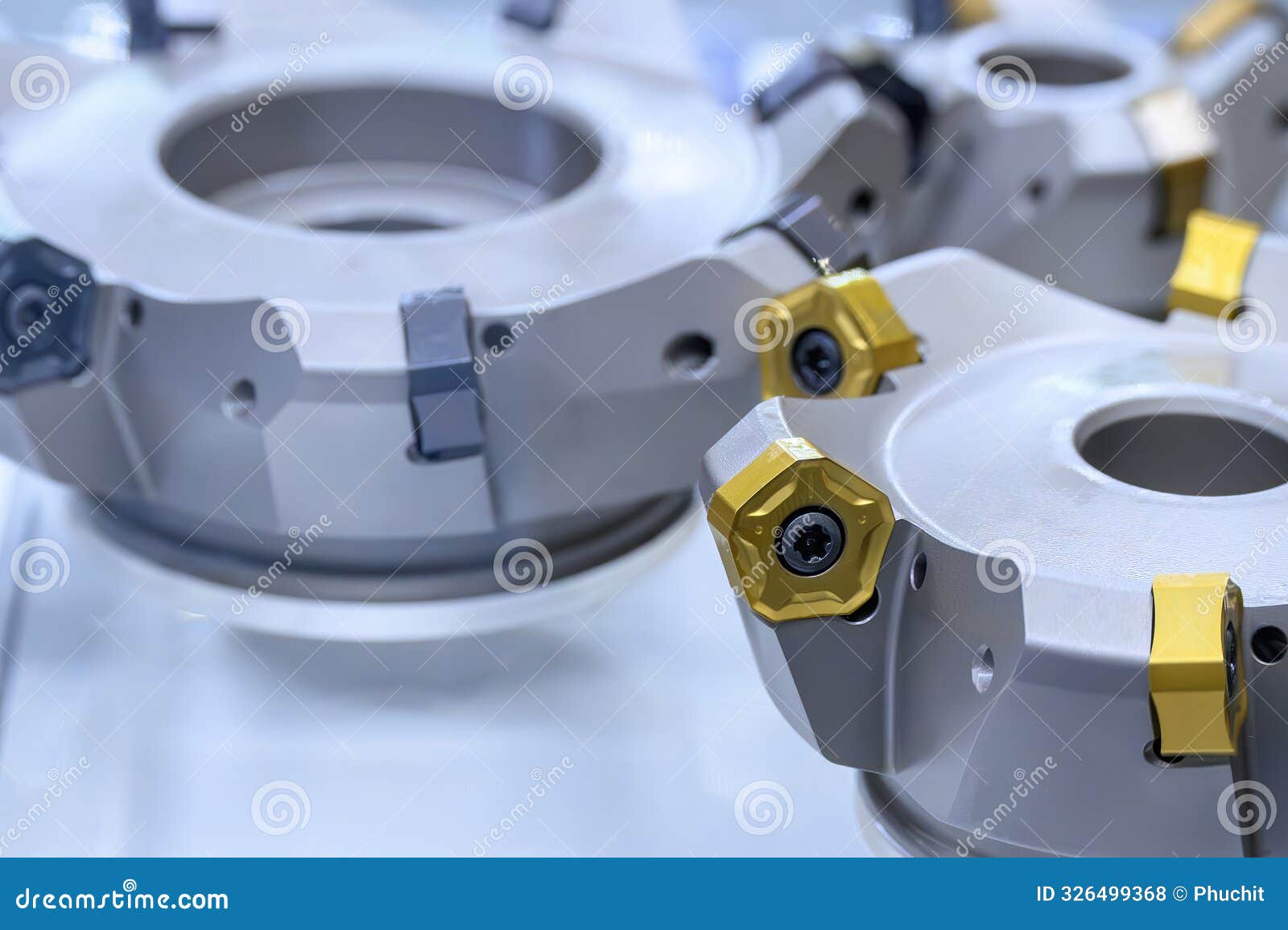 Close Up Scene the Face Milling Tool for Rough Cutting Process Stock ...