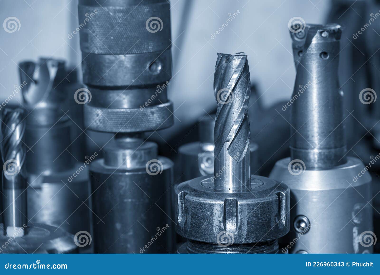 The Close-up Scene of Flat End Mill Cutter for Milling Machine Stock ...