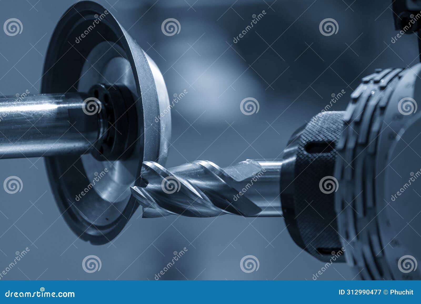 Close Up Scene the Flat Nose End Mill Tool Regrinding Process on ...