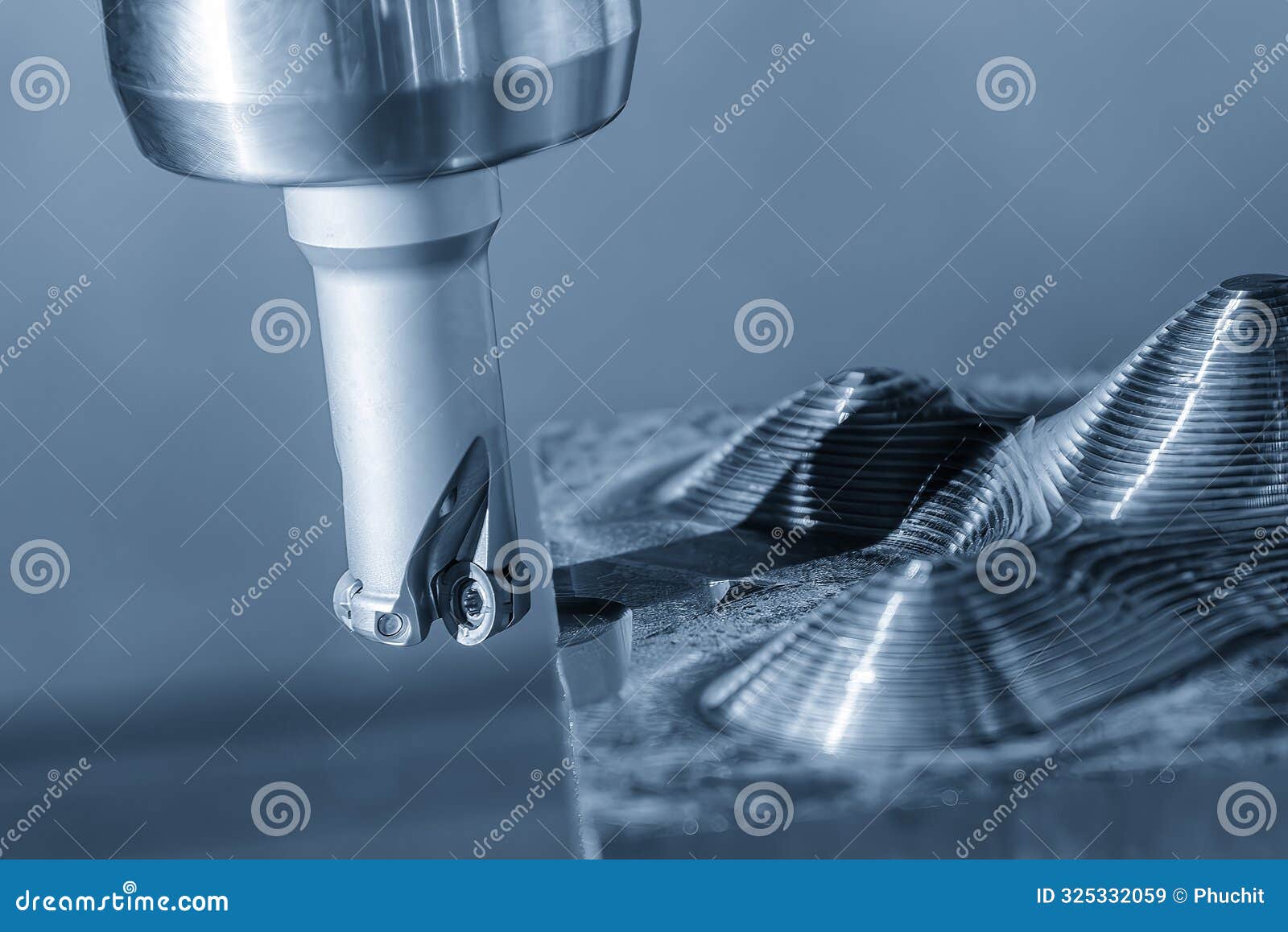 Close Up Scene the Indexable Tool Rough Cutting the Mold Parts in the ...