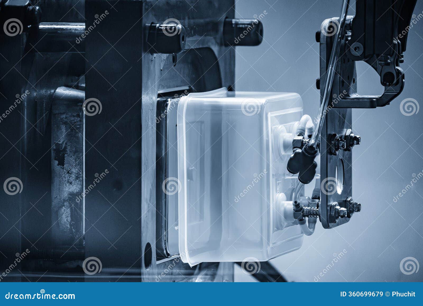 Close Up Scene Material Handling Process the Food Container by Robotic ...