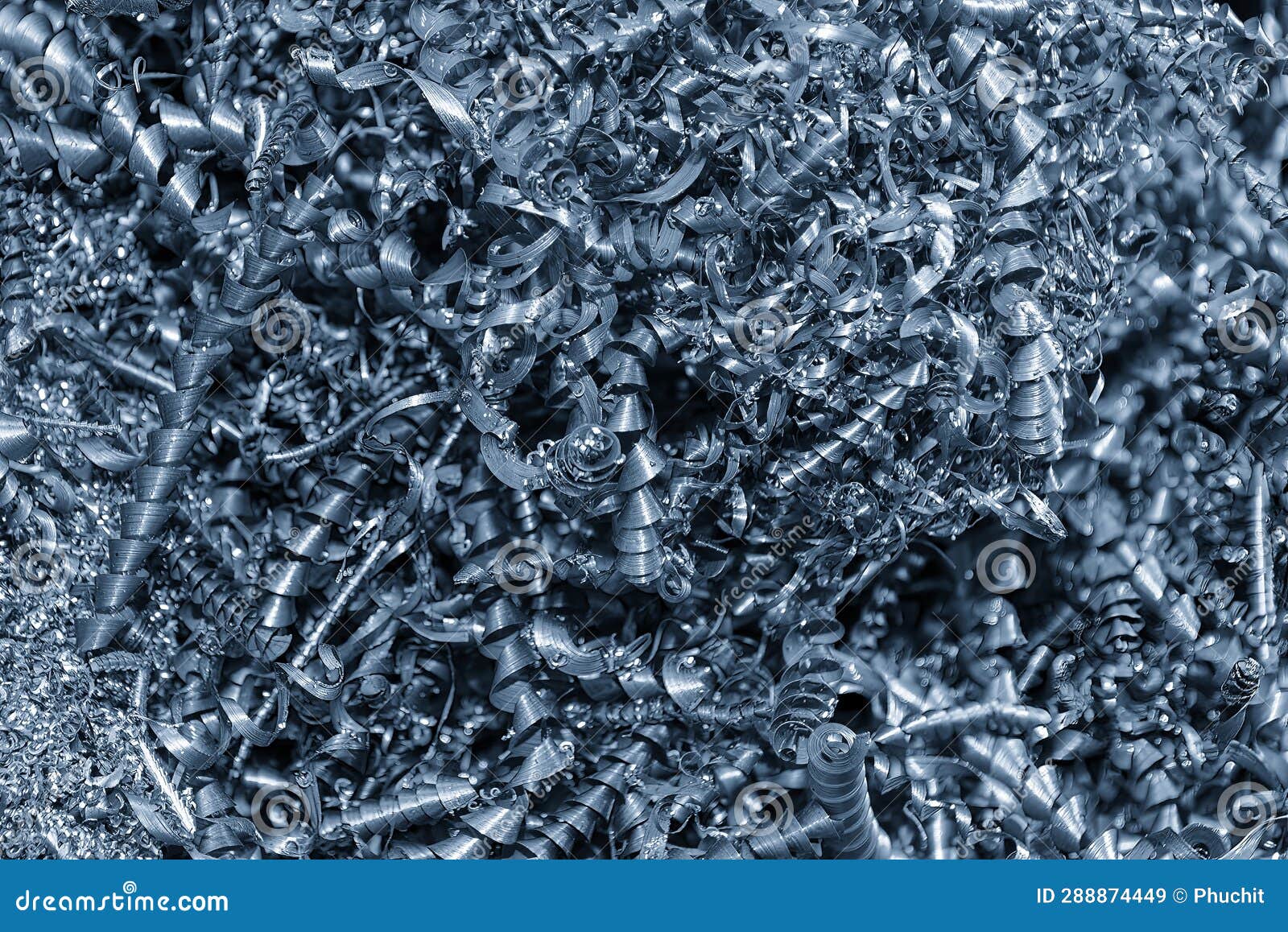 Close-up Scene of the Metal Materials Scrap from Turning Process Stock ...