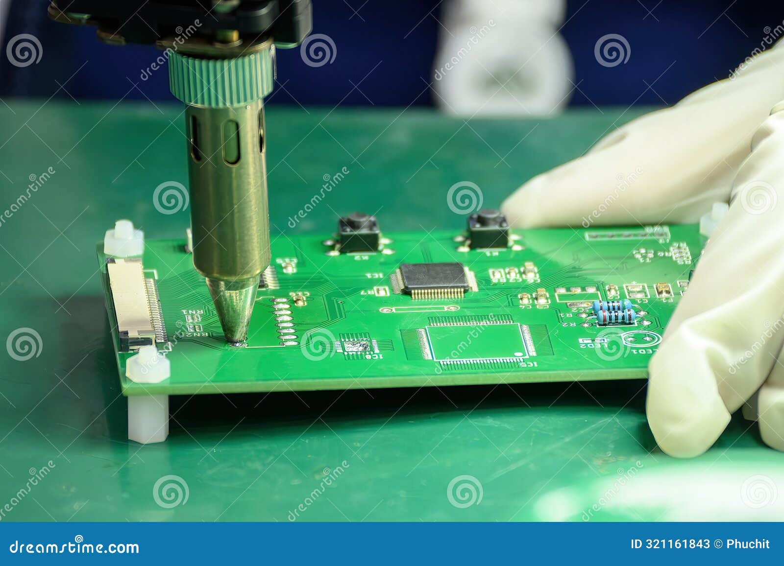 Close Up Scene the PCB Board Checking Process by Operator Stock Image ...