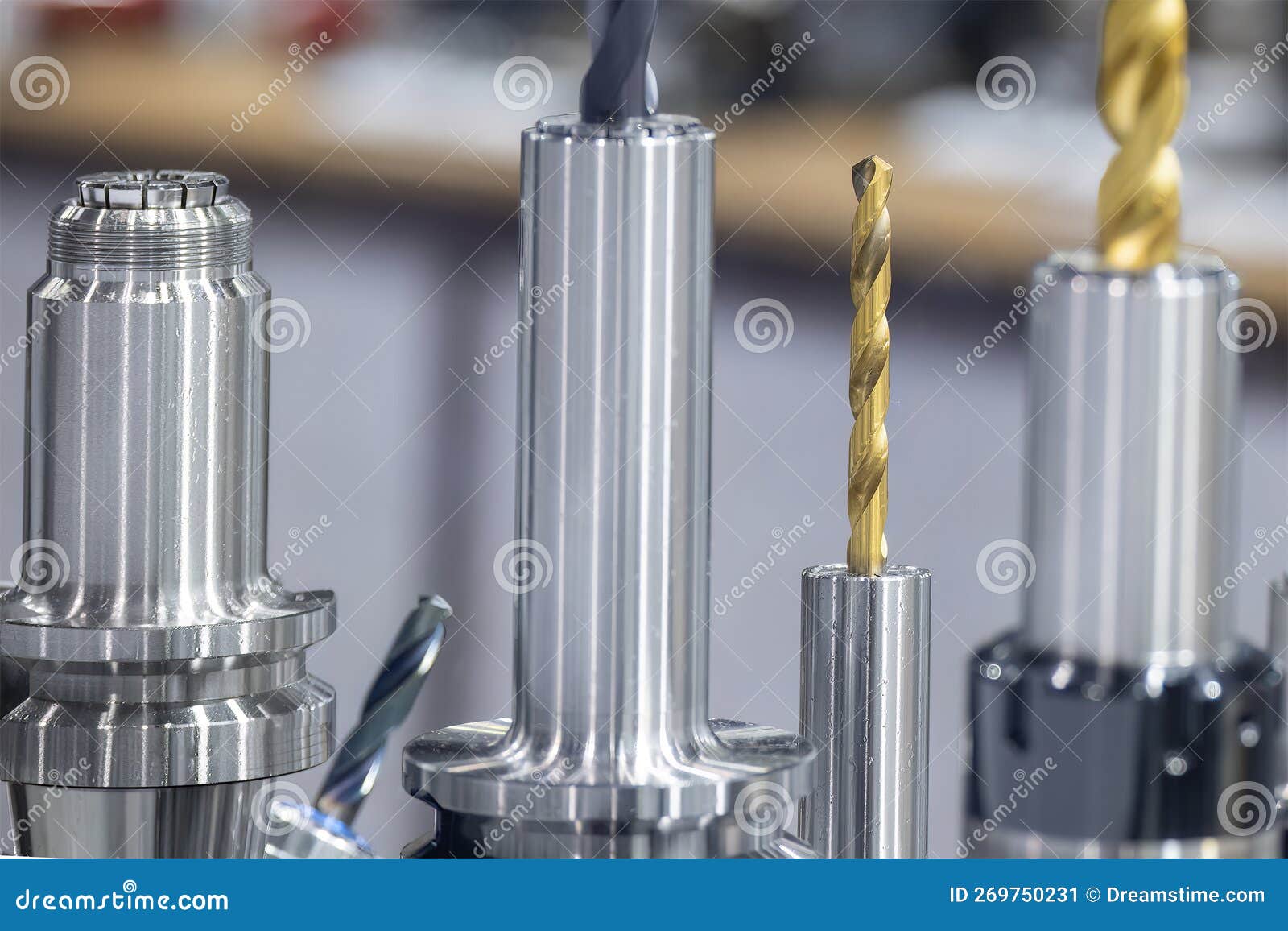 Close-up Scene the Special Purpose Hole Tools for CNC Milling Machine ...