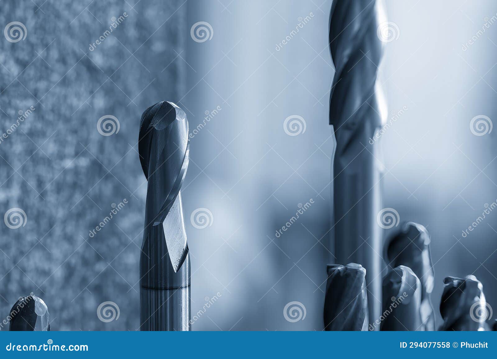 Close-up Scene the Used High Speed Solid End Mill Tools Stock Photo ...