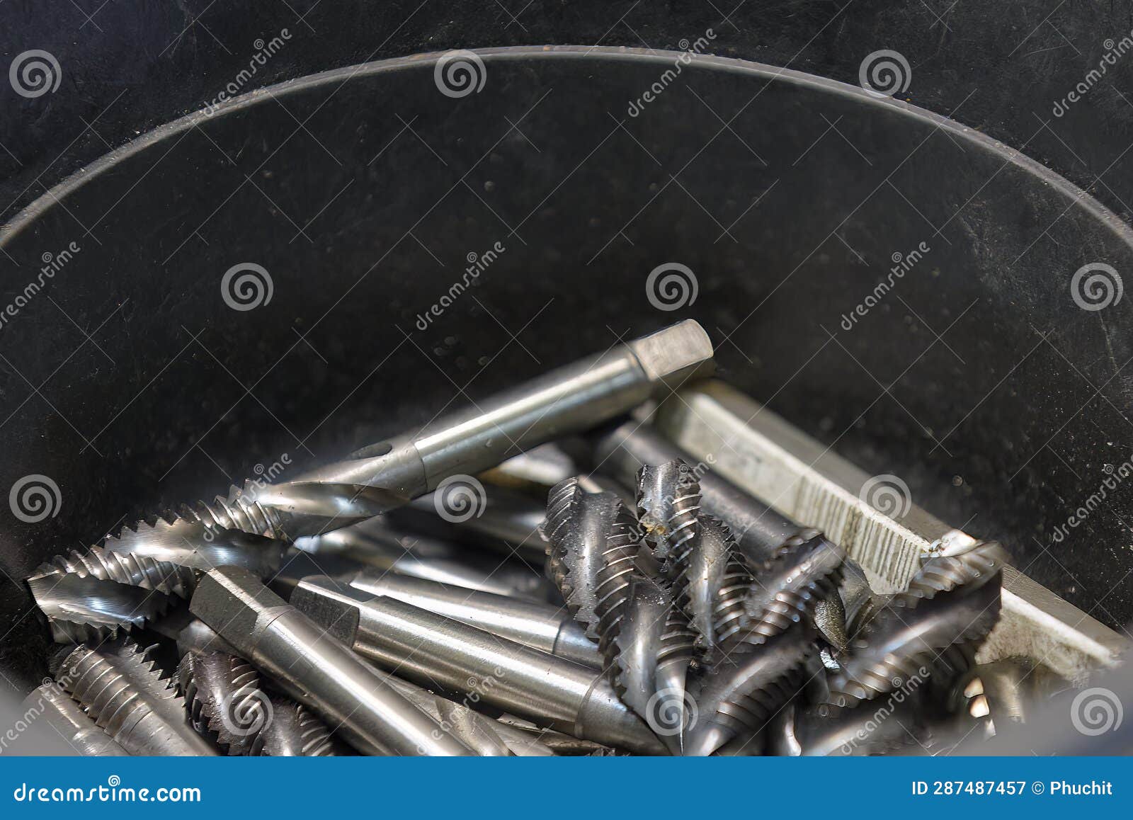 Close Up Scene the Used Machine Tapping Tool Stock Image - Image of ...
