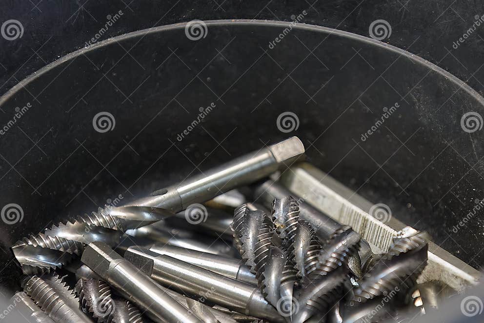 Close Up Scene the Used Machine Tapping Tool Stock Image - Image of ...