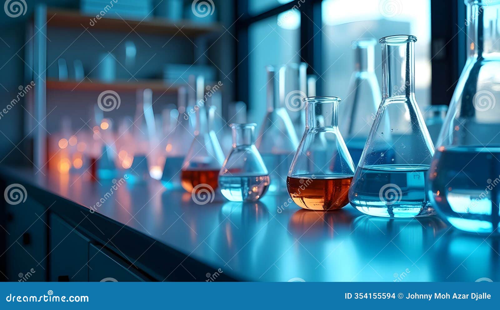 Science Experiment Setup, Including Test Tubes and Beakers Stock ...