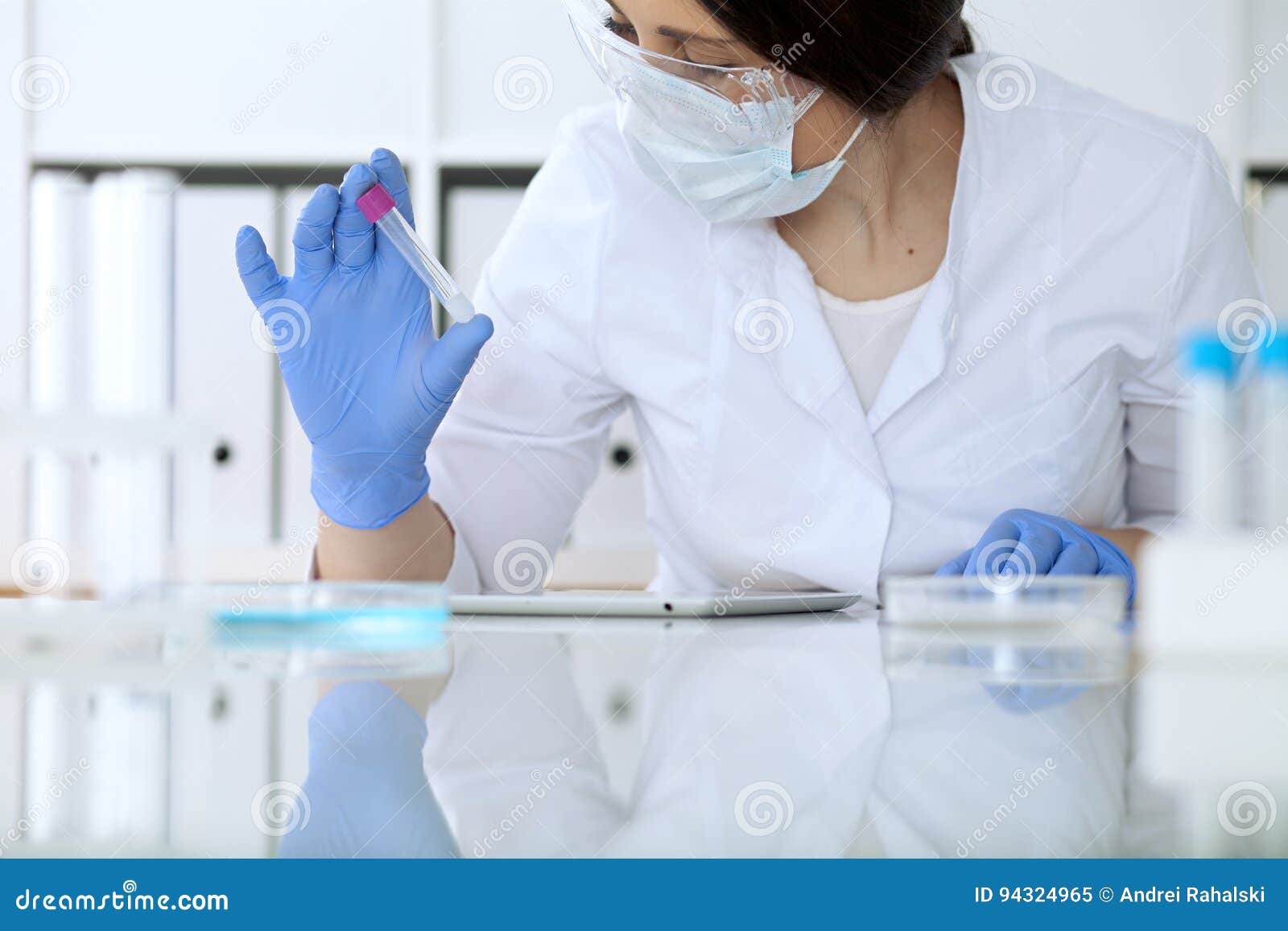 Close Up of Scientific Research Hands with Clear Solution in Laboratory ...