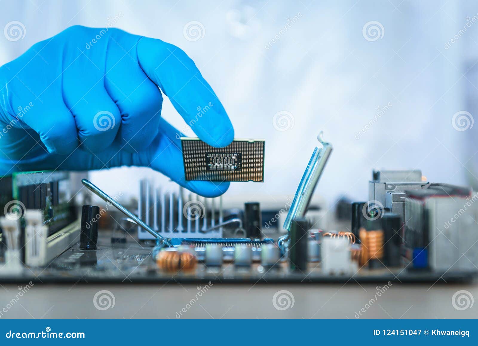 Close Up of Scientist Hand Holding Computer Microchip, Technology ...