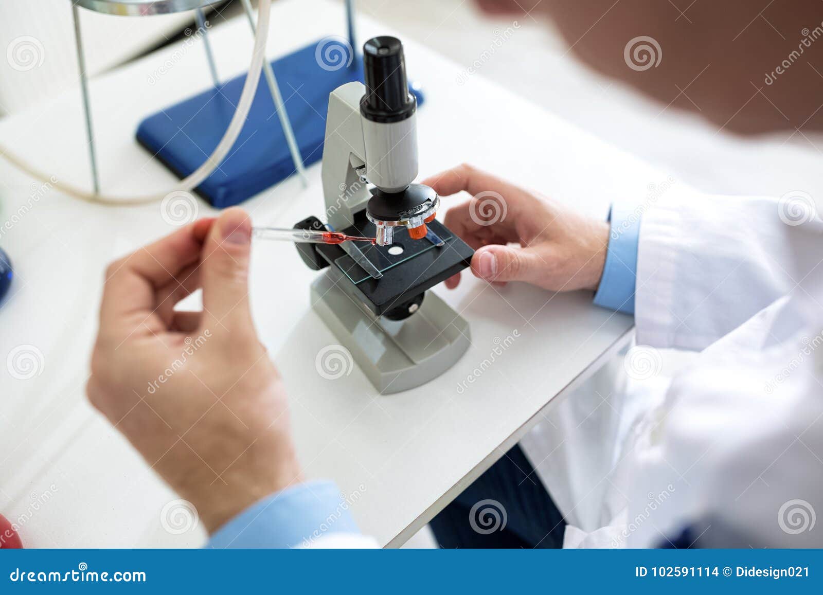 Close Up Scientist Hands with Microscope Stock Photo - Image of science ...