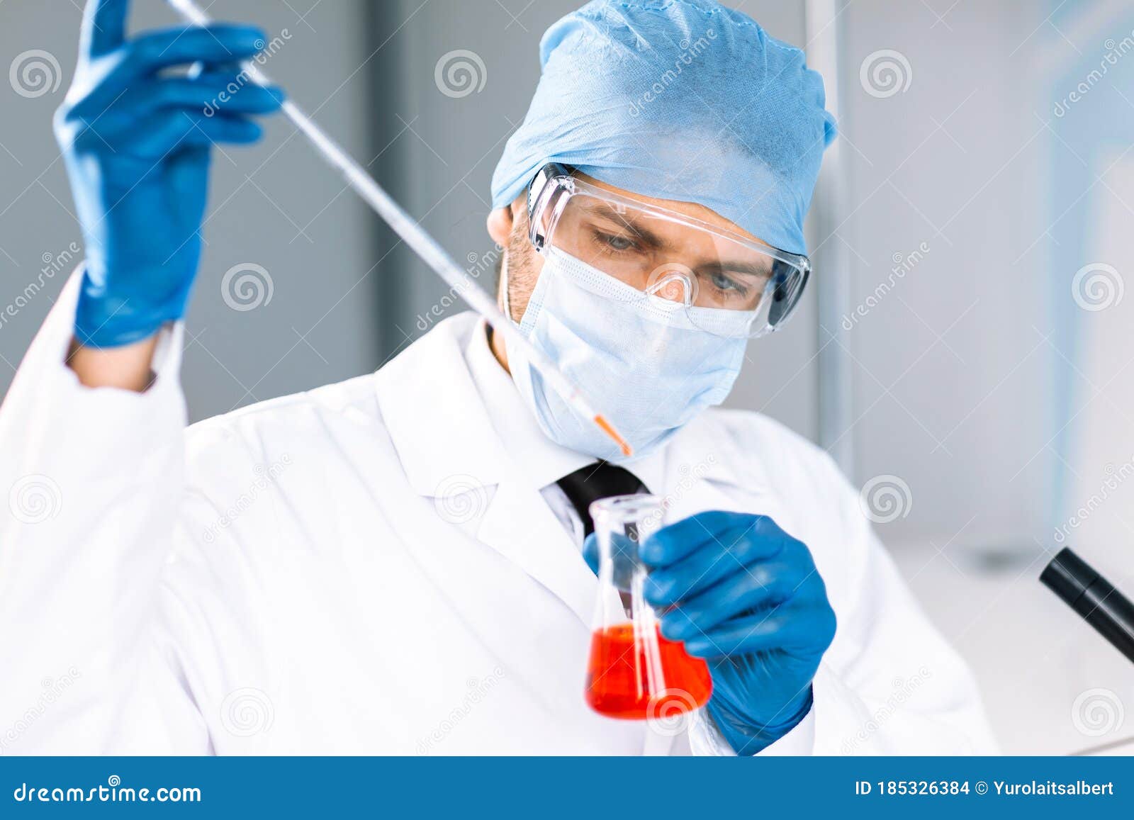 Close Up. Scientist Testing Blood in the Lab Stock Photo - Image of ...