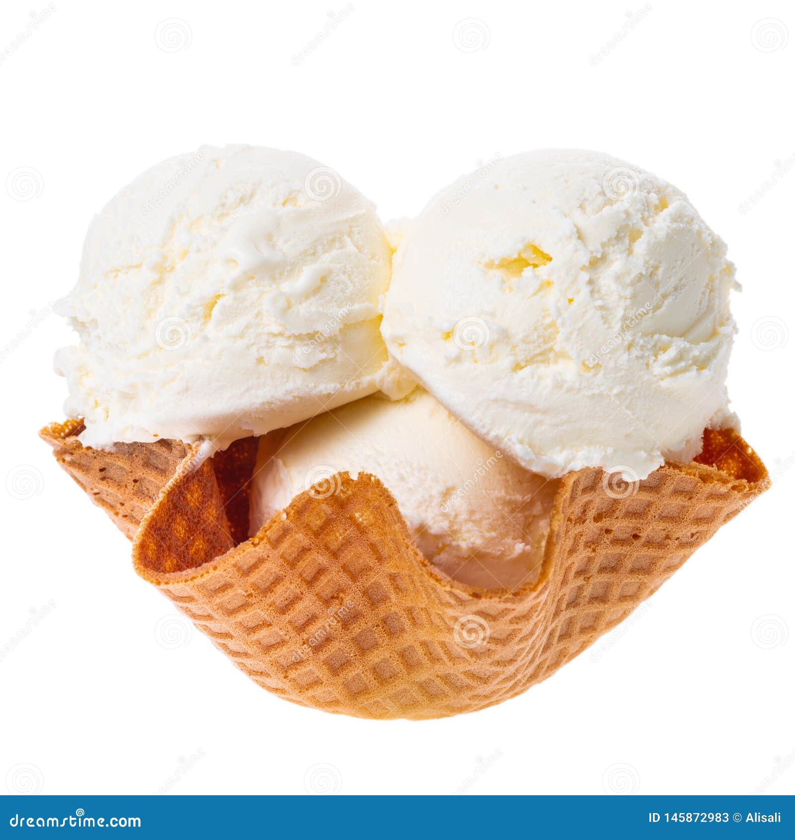 Vanilla Ice Cream Waffle Cone Vanilla Ice Cream Waffle Cone