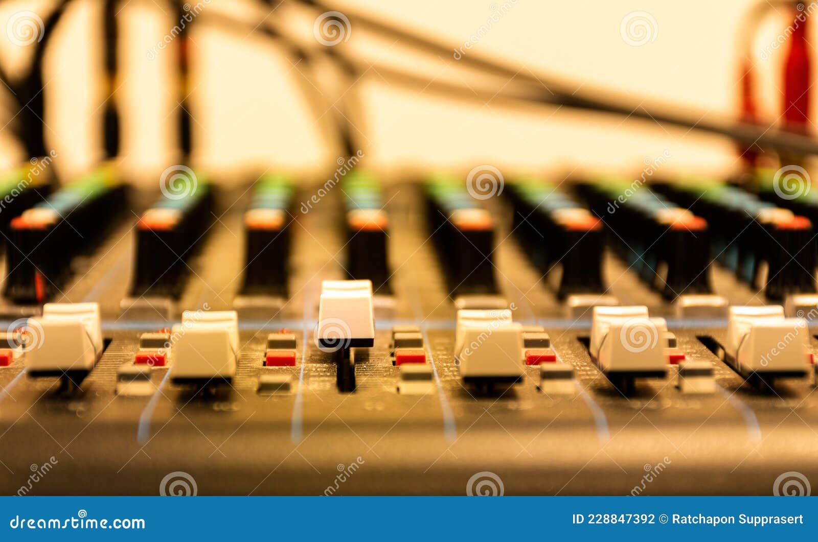 Close Up Scroll Bar Button Control Sound Board Mixer Stock Photo ...
