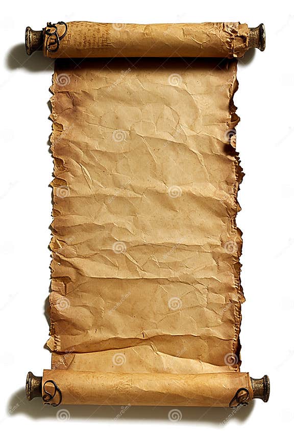 A Close Up of a Scroll on a White Background with a Shadow Stock ...