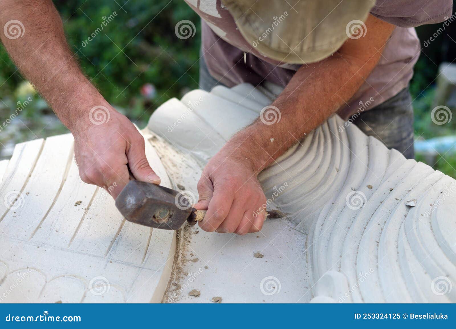 Close Up of Sculptor Hands is Working Stock Image - Image of hands ...