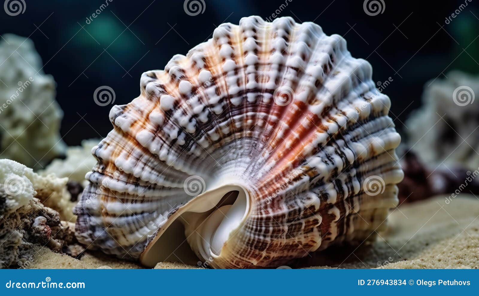 A Close Up of a Sea Shell on a Sandy Beach Stock Illustration ...