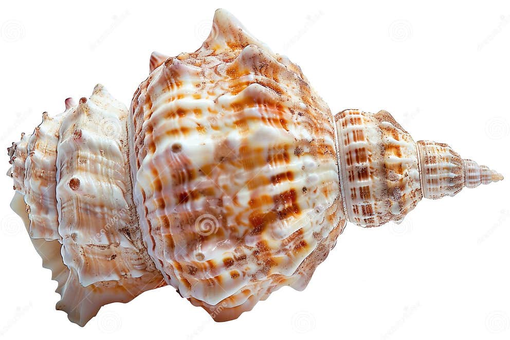 A Close-up of a Sea Shell on a White Background Stock Image - Image of ...