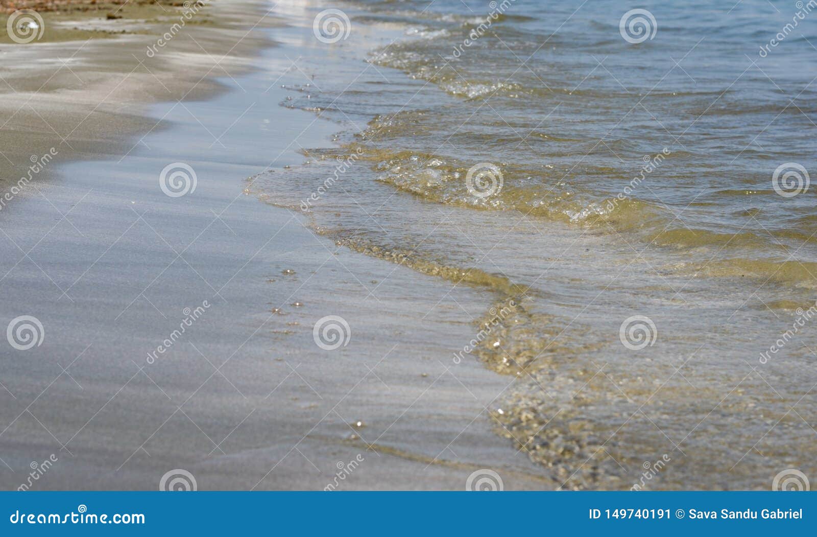 Sea Shore Edge and Sand with Clear Water Waves Stock Image - Image of ...