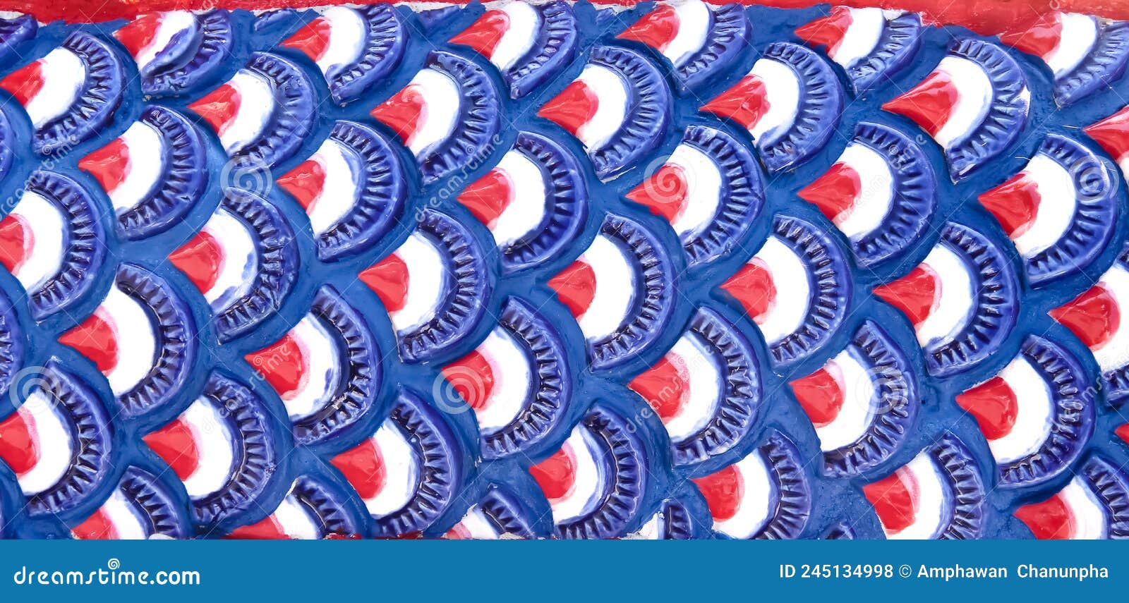 Seamless Patterns of Serpent Scale Skin in Temple for Dark Blue Red ...