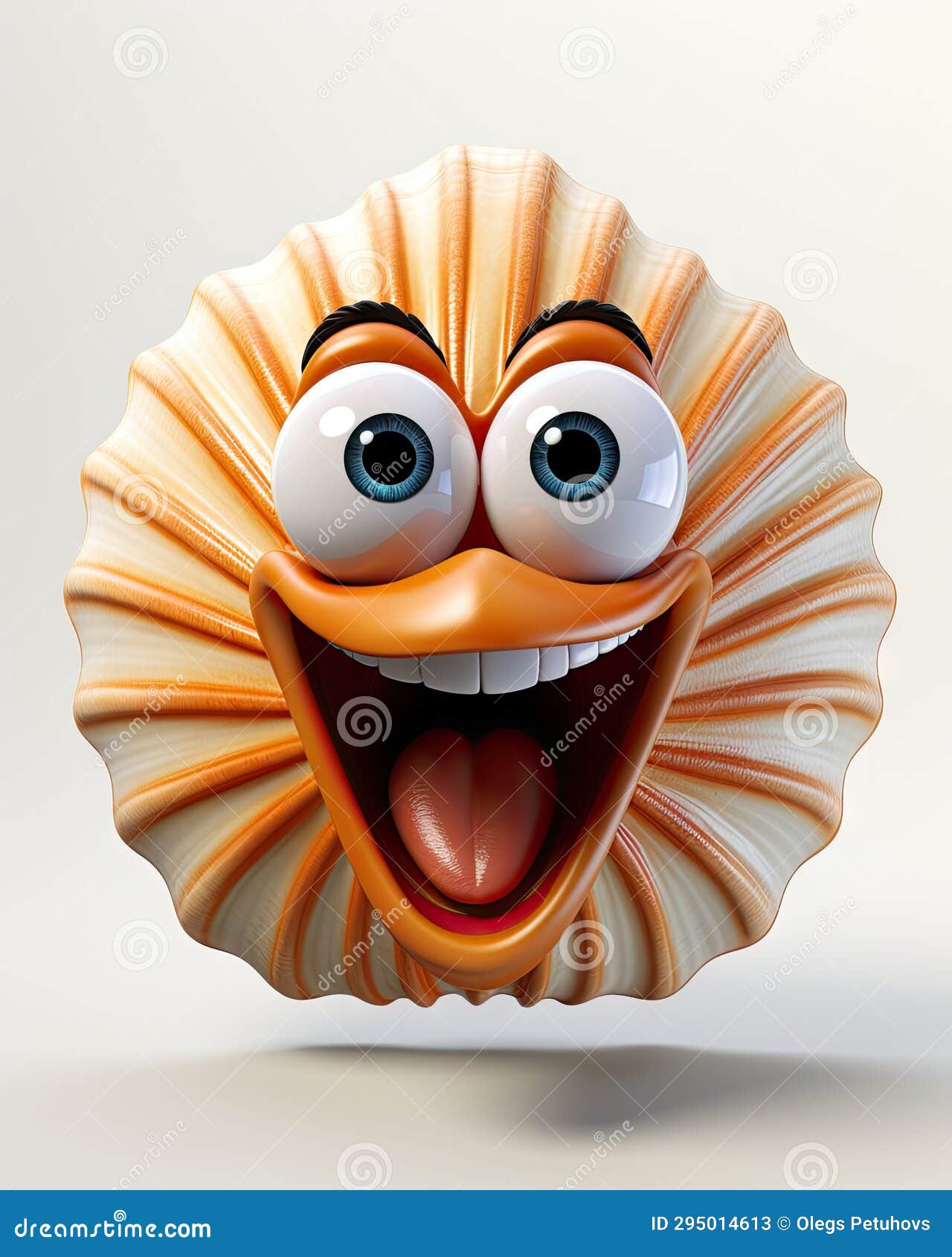 A Close Up of a Seashell with a Happy Face. Generative Ai Stock ...