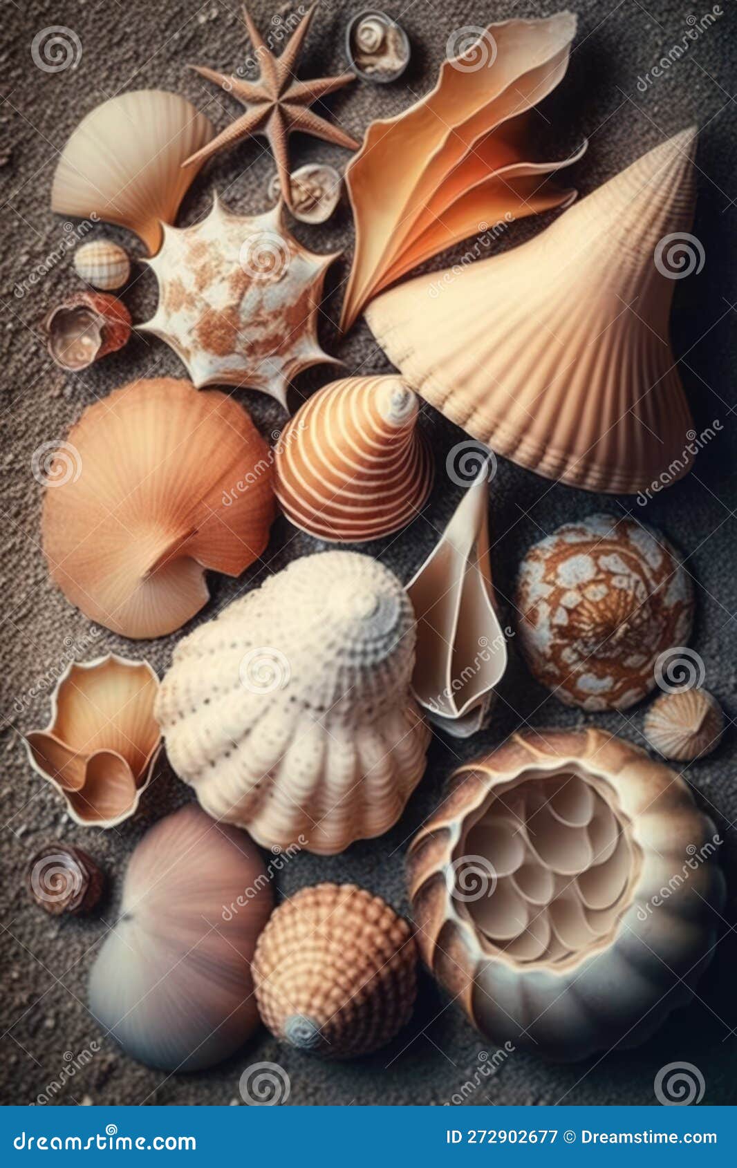 Close Up of Seashells in Sand, Created Using Generative Ai Technology ...