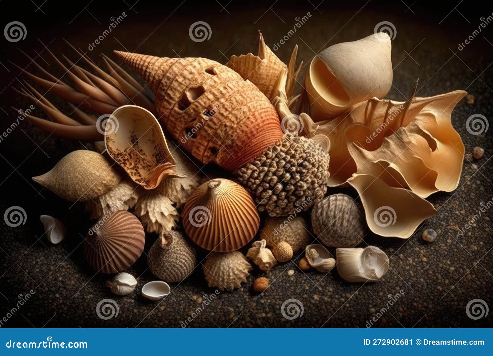 Close Up of Seashells in Sand, Created Using Generative Ai Technology ...