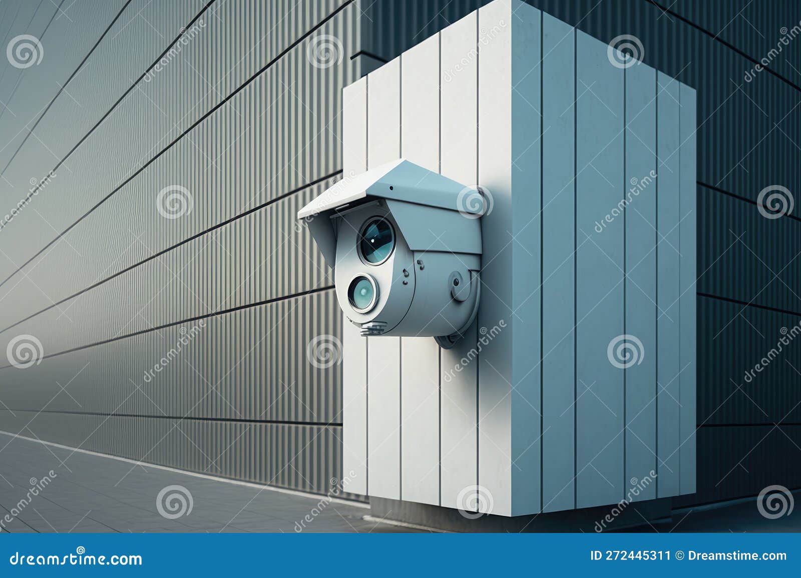 Close Up of Security Camera on Modern Building Wall AI Generated Stock ...