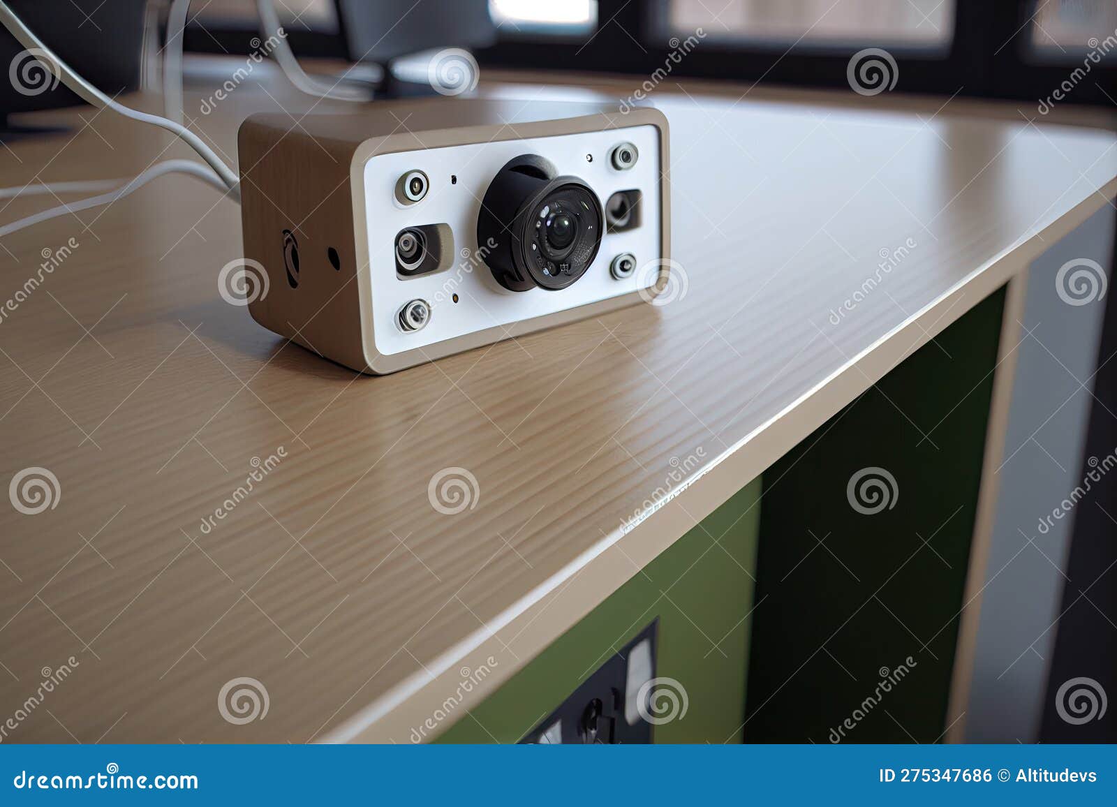 Close-up of Security Camera, Showing Detailed View of Office Desk Stock ...