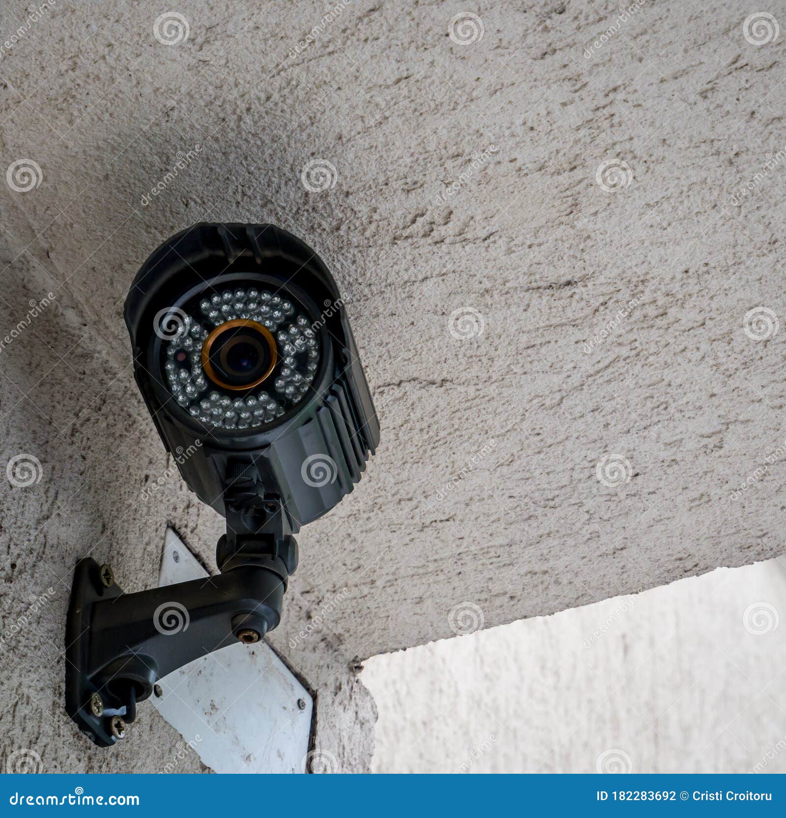 Close Up with a Security Surveillance Camera Stock Photo - Image of ...