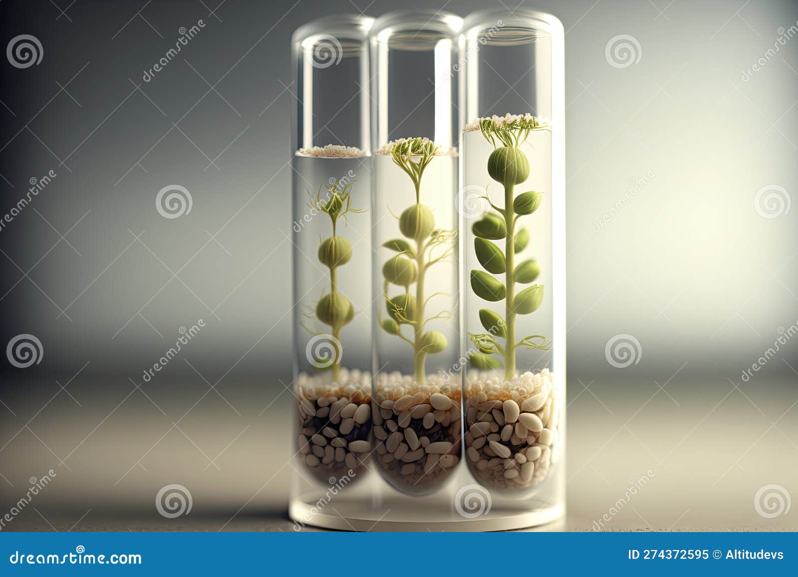 Close-up of Seeds Sprouting in the Test Tubes Stock Illustration ...