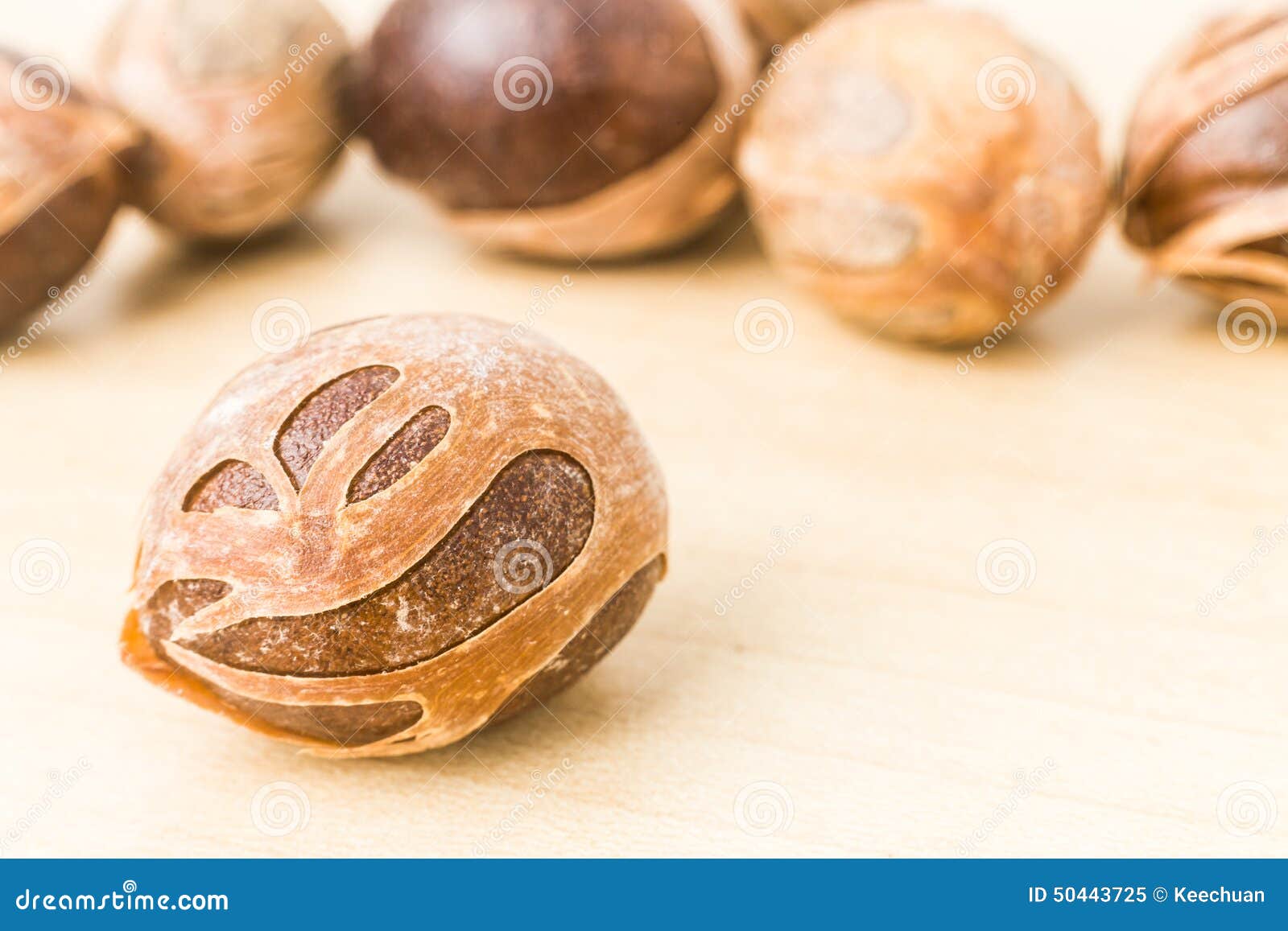 Close Up and Selective Focus on the Dried Nut Meg at Foreground Stock ...