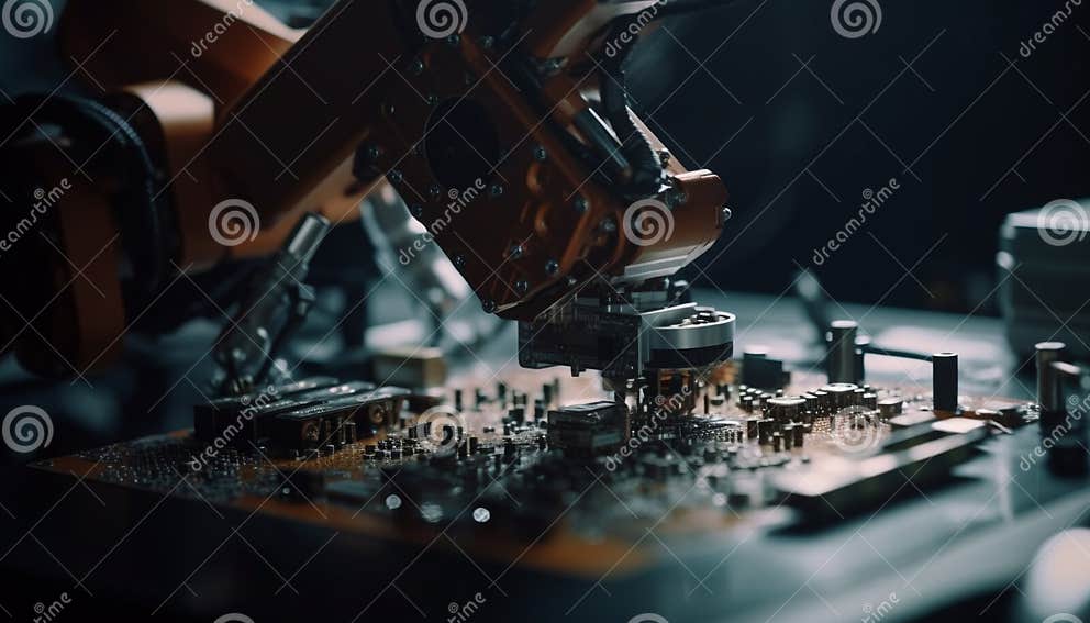 Close Up of Semiconductor Industry Complex Computer Chip Manufacturing ...