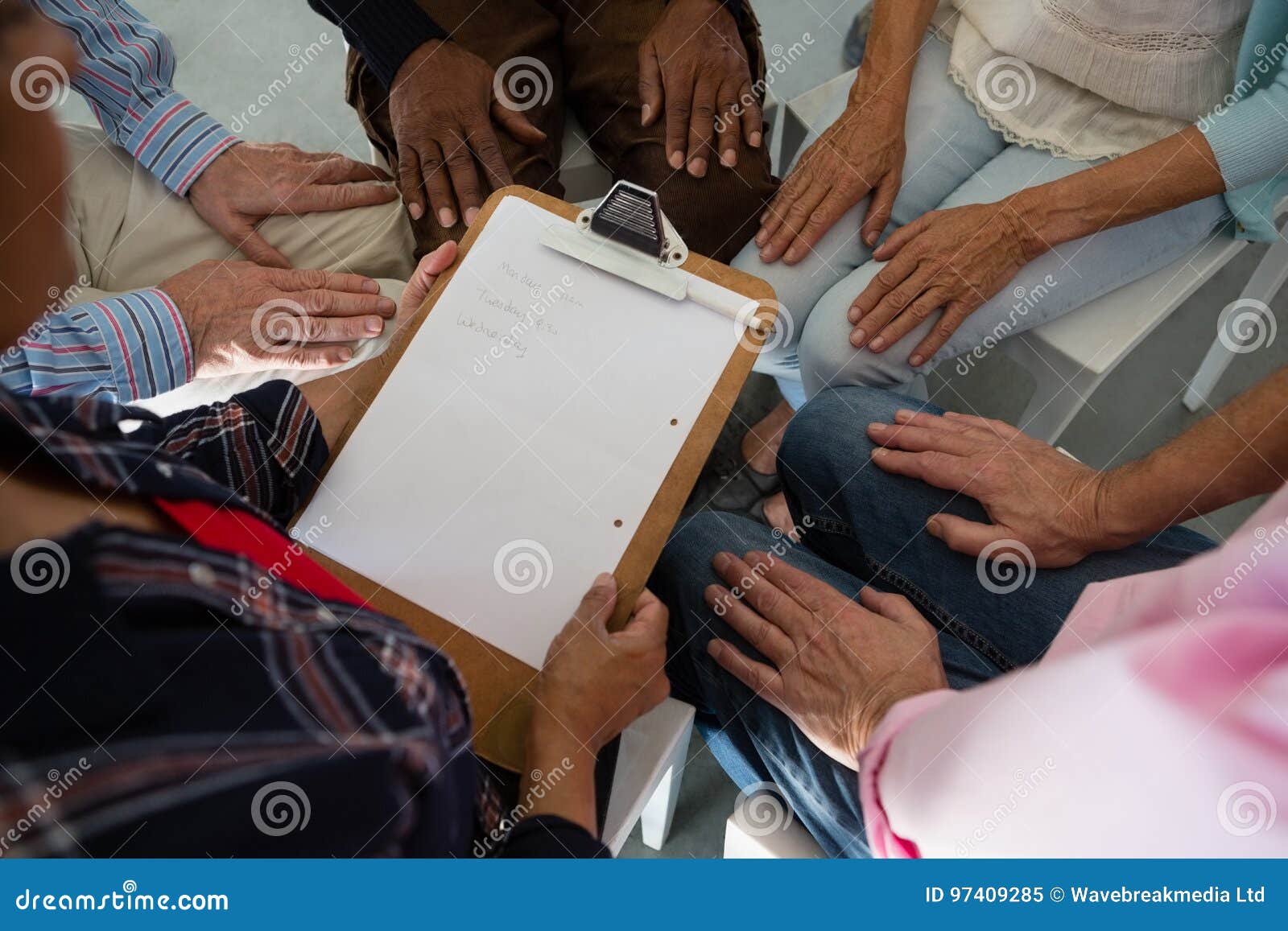 Close Up of Senior Adults Siting during Discussion Stock Image - Image ...