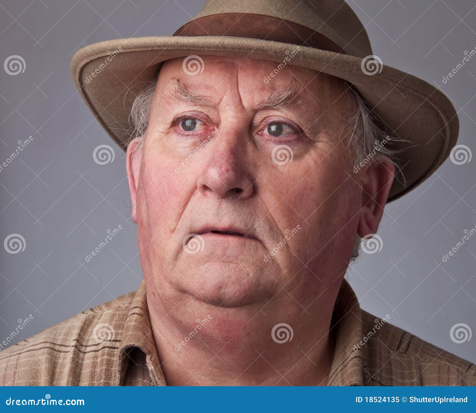 Close Up Senior Male Wearing a Hat Stock Image - Image of indoors ...
