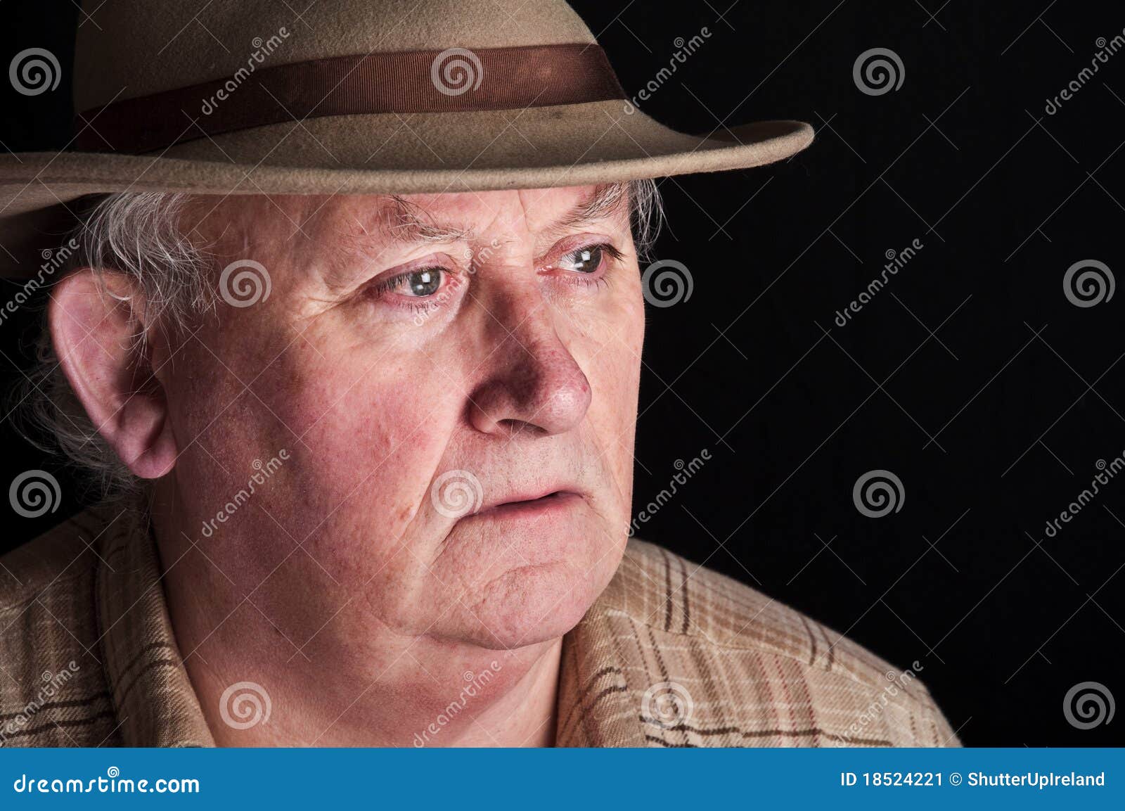Close Up Senior Male Wearing a Hat Stock Image - Image of face, person ...