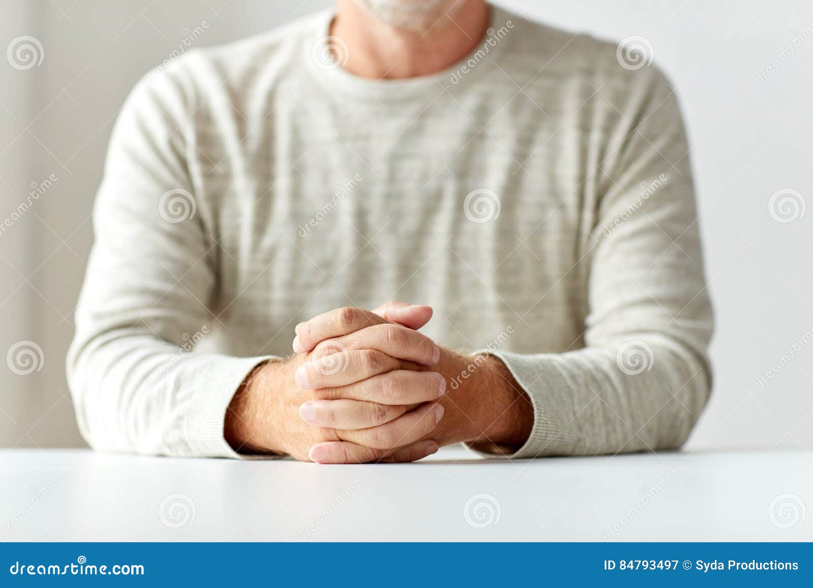 Close Up of Senior Man Hands on Table Stock Image - Image of elderly ...