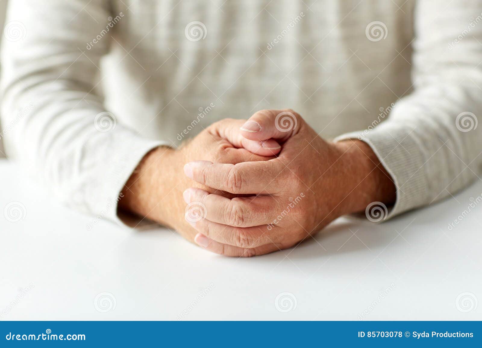 Close Up of Senior Man Hands on Table Stock Photo - Image of human ...