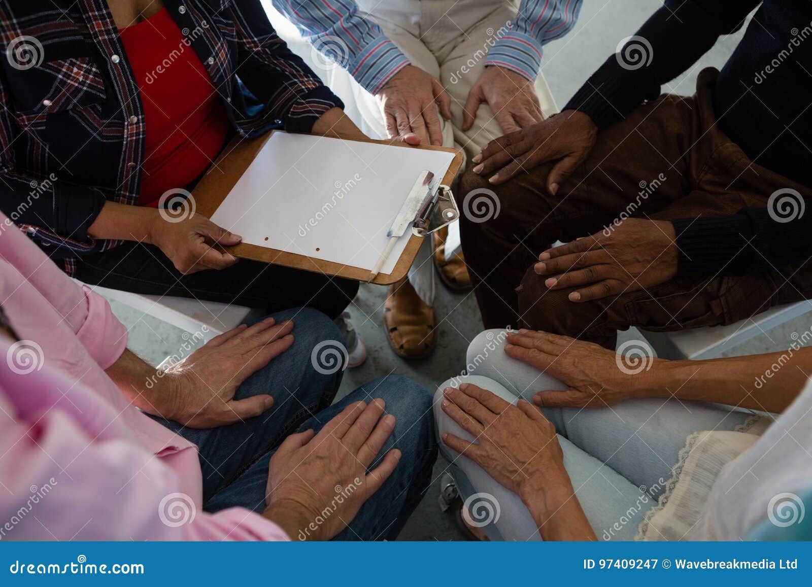 Close Up of Senior People Siting during Discussion Stock Image - Image ...