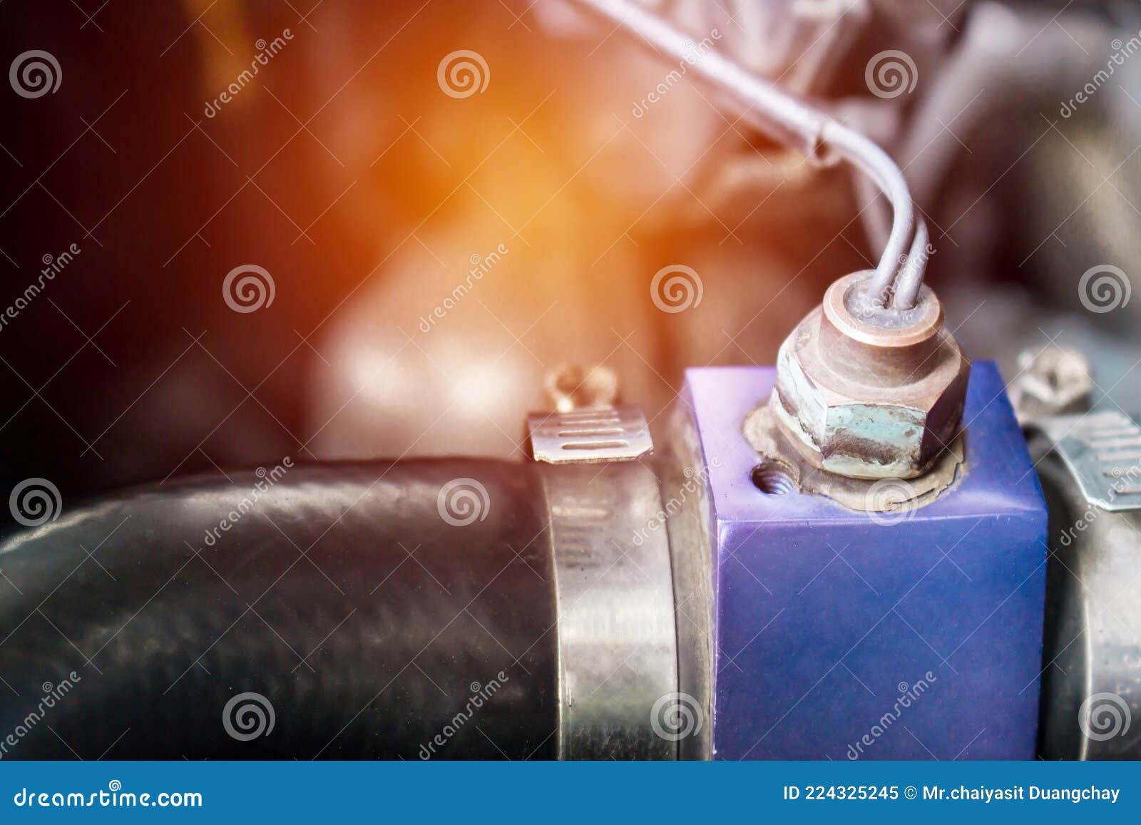 Close Up Sensor Water Temp of Car in Engine Room Stock Image - Image of ...